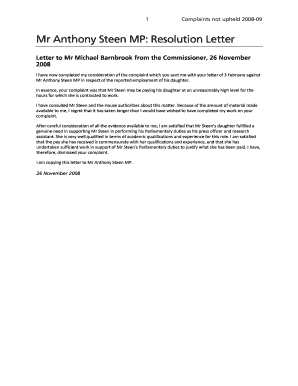 Fillable Online Letter to Mr Michael Barnbrook from the Commissioner ...