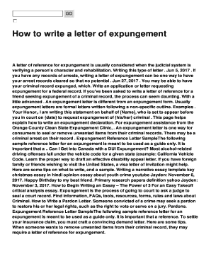 Fillable Online How to write a letter of expungement Fax Email Print ...