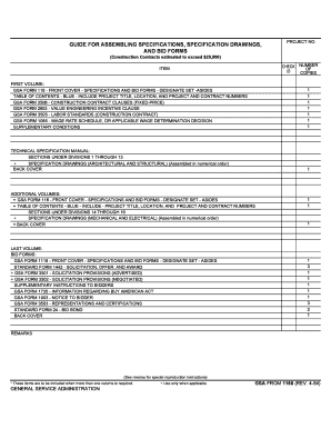 Fillable Online GUIDE FOR ASSEMBLING SPECIFICATIONS, SPECIFICATION ...