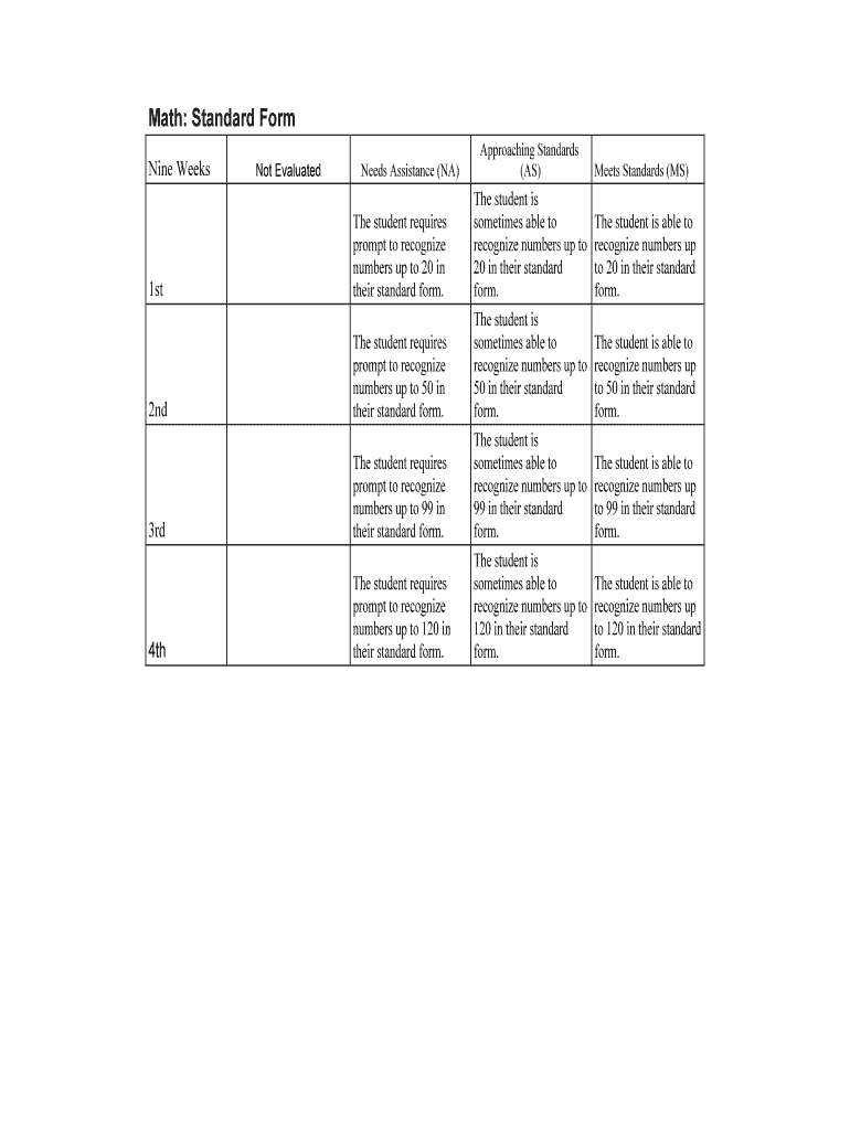 Fillable Online Math: Standard Form Fax Email Print - pdfFiller