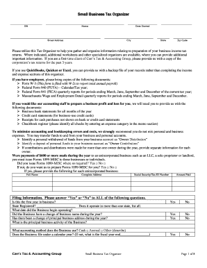 Fillable Online Small Business Tax Organizer Fax Email Print - pdfFiller