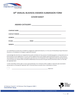 Fillable Online 18th ANNUAL BUSINESS AWARDS Fax Email Print - pdfFiller