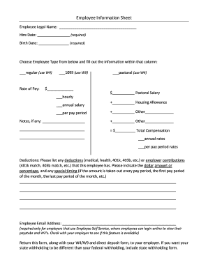 Fillable Online Employee Legal Name: Fax Email Print - pdfFiller