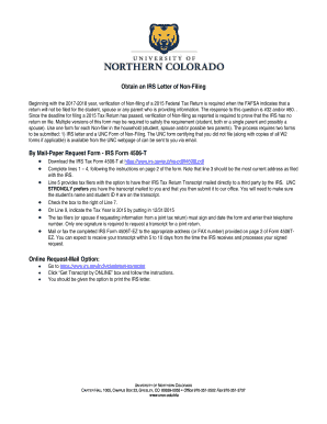 Fillable Online Obtain an IRS Letter of Non-Filing Fax Email Print ...