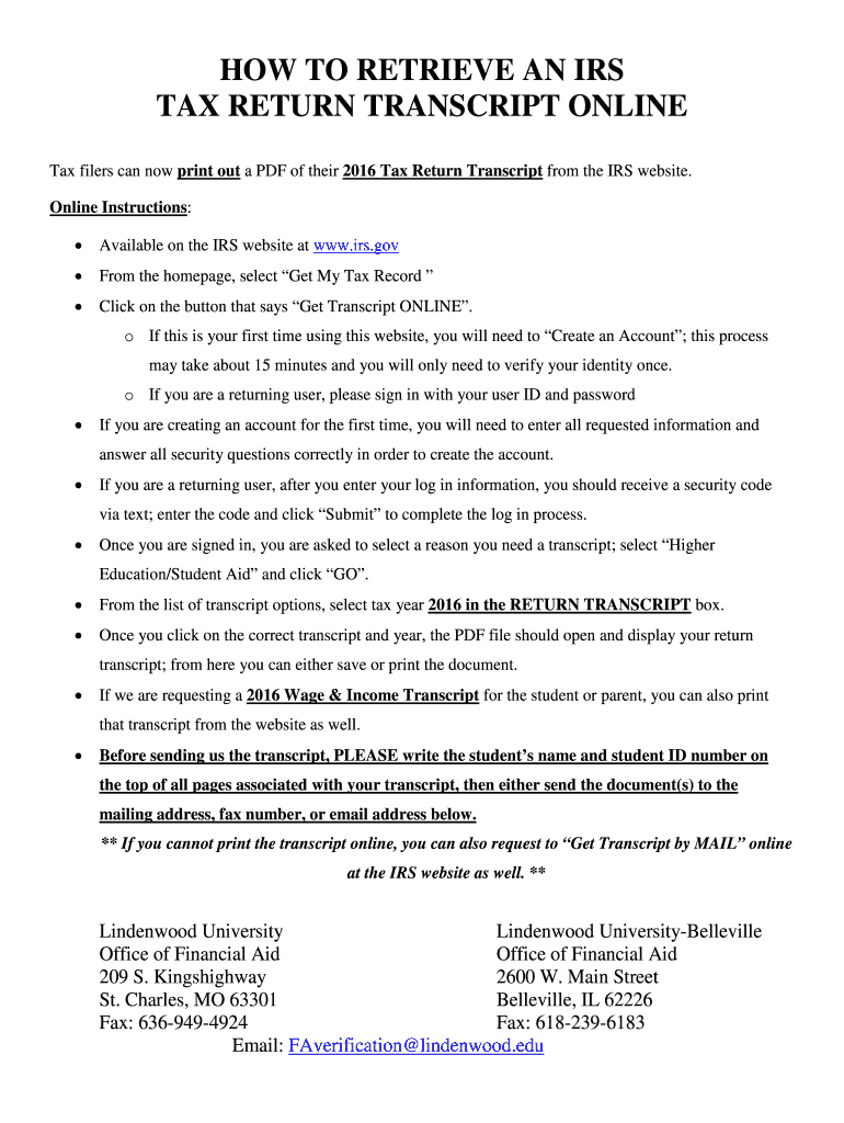 Fillable Online HOW TO RETRIEVE AN IRS Fax Email Print - pdfFiller