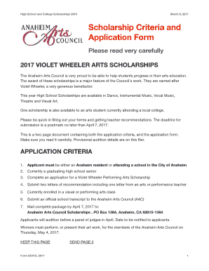 Fillable Online Scholarship Criteria and Fax Email Print - pdfFiller