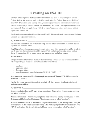 Fillable Online Creating an FSA ID Fax Email Print - pdfFiller