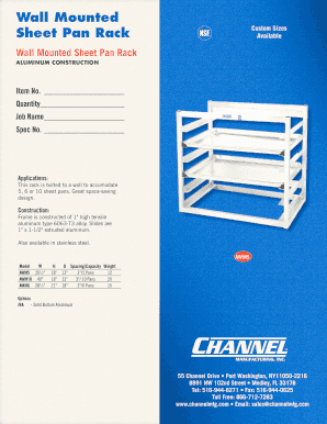 Fillable Online Sheet Pan Rack Fax Email Print - pdfFiller