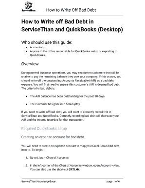 Fillable Online How to Write Off Bad Debt Fax Email Print - pdfFiller