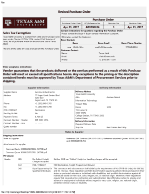 Fillable Online Revised Purchase Order Fax Email Print - pdfFiller