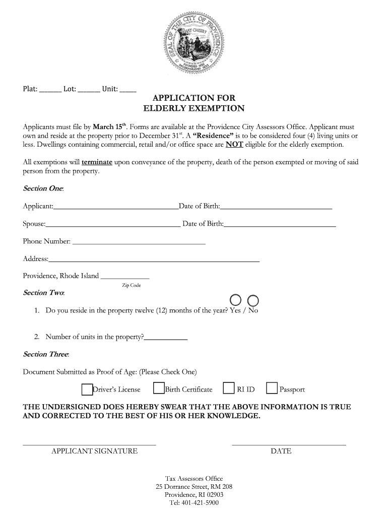 Fillable Online ELDERLY EXEMPTION Fax Email Print - pdfFiller