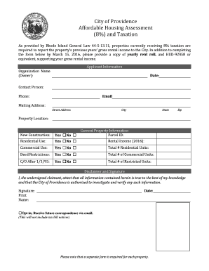 Fillable Online Affordable Housing Assessment Fax Email Print - pdfFiller