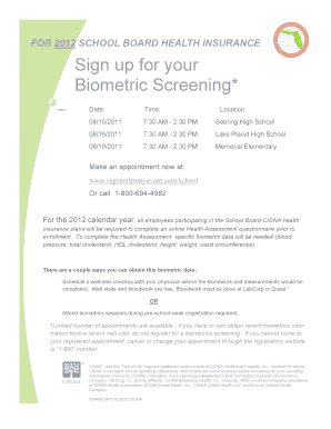 Fillable Online Biometric Screening* Fax Email Print - pdfFiller