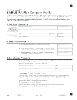 Fillable Online The Premiere Select SIMPLE IRA Plan allows businesses ...