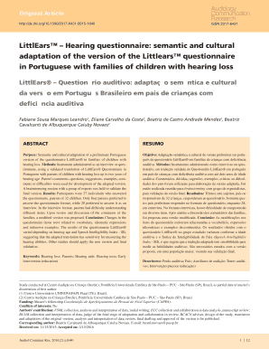 Fillable Online LittlEars Hearing questionnaire: semantic and cultural ...