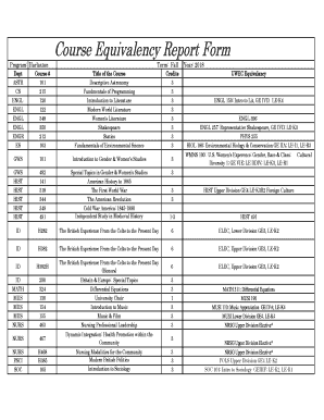 Fillable Online Course Equivalency Report Form Fax Email Print - pdfFiller