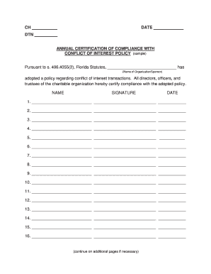 Fillable Online ANNUAL CERTIFICATION OF COMPLIANCE WITH Fax Email Print ...