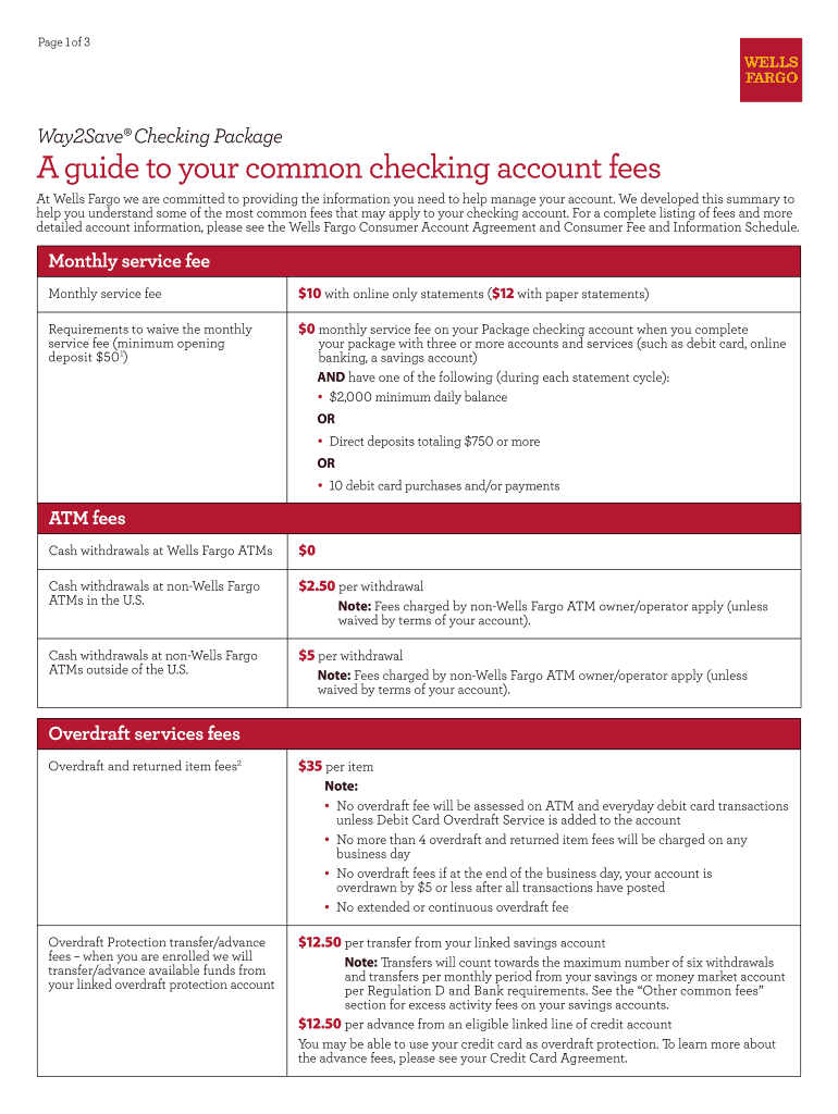 Fillable Online Way2Save Checking Package Fax Email Print - pdfFiller
