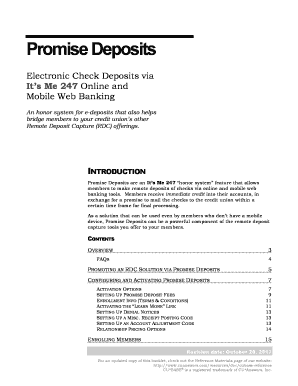 Fillable Online Promise Deposits Fax Email Print - pdfFiller