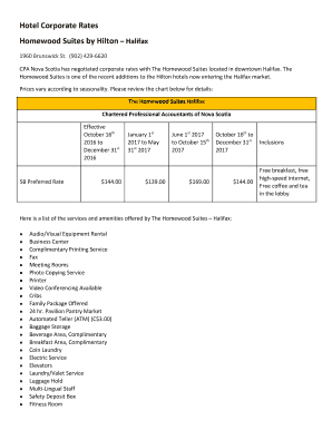Fillable Online Hotel Corporate Rates Fax Email Print - pdfFiller