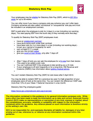 Fillable Online Statutory Sick Pay Fax Email Print - pdfFiller