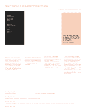 Fillable Online FUNNY NURSING DOCUMENTATION ERRORS Fax Email Print ...