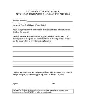 Fillable Online LETTER OF EXPLANATION FOR Fax Email Print - pdfFiller