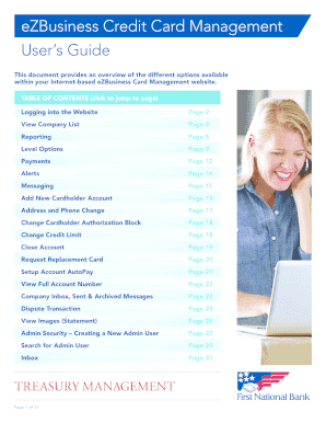 Fillable Online eZBusiness Credit Card Management Fax Email Print ...