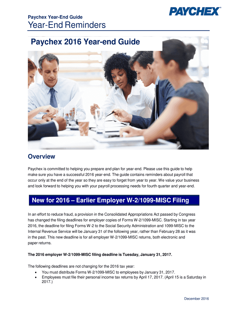 Fillable Online Paychex Year-End Guide Fax Email Print - pdfFiller