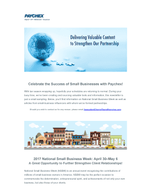 Fillable Online Celebrate the Success of Small Businesses with Paychex Fax Email Print - pdfFiller