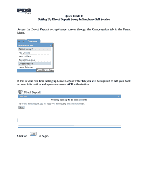 Fillable Online Setting Up Direct Deposit Set-up in Employee Self Service Fax Email Print ...