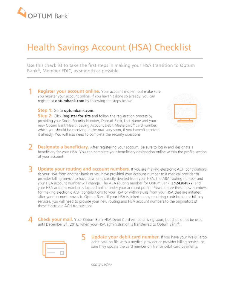 Fillable Online Health Savings Account (HSA) Checklist Fax Email Print ...