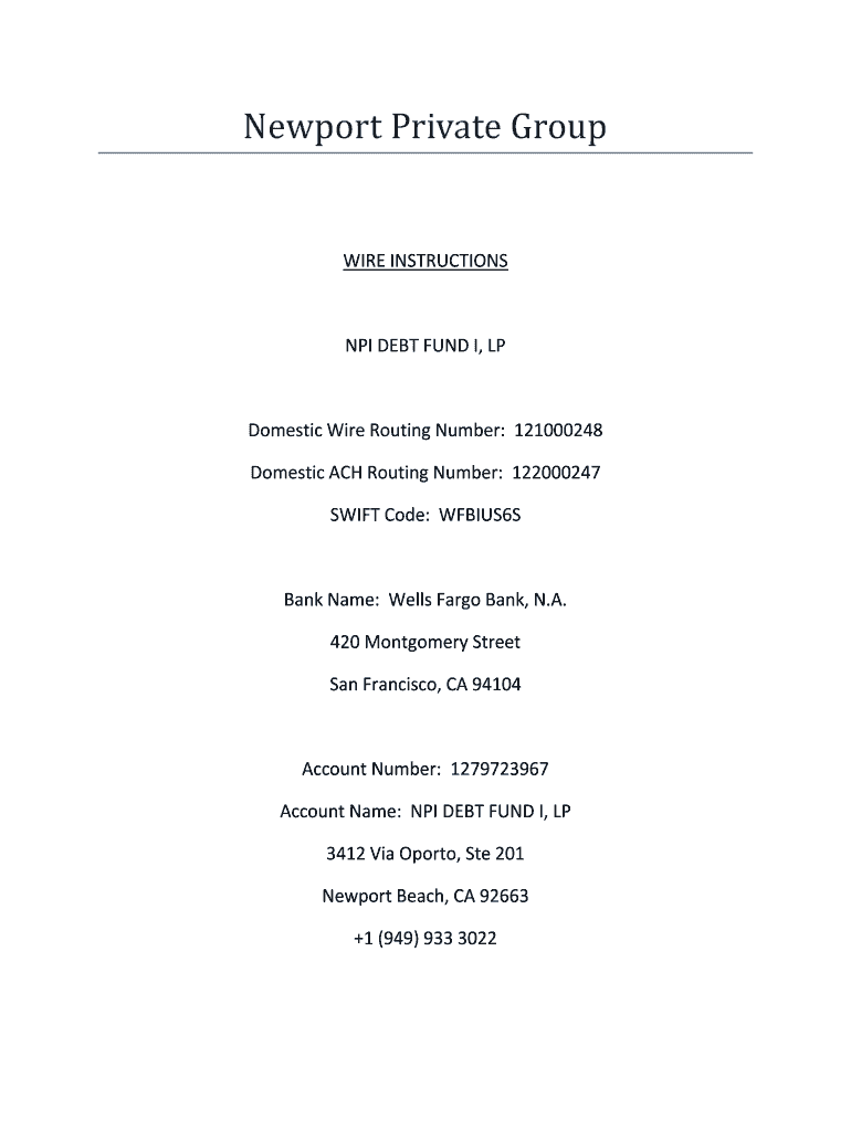 Fillable Online Newport Private Group Fax Email Print - pdfFiller