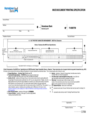 Fillable Online MICR DOCUMENT PRINTING SPECIFICATION Fax Email Print ...