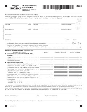 Fillable Online Taxpayer Information as shown on joint tax return Fax ...