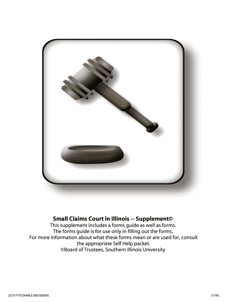 Fillable Online Small Claims Court in Illinois -- Supplement Fax Email ...