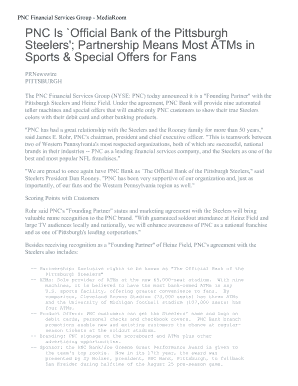 Fillable Online PNC Is Official Bank of the Pittsburgh Fax Email Print ...