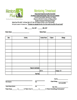 Fillable Online Mentoring Timesheet Fax Email Print - pdfFiller