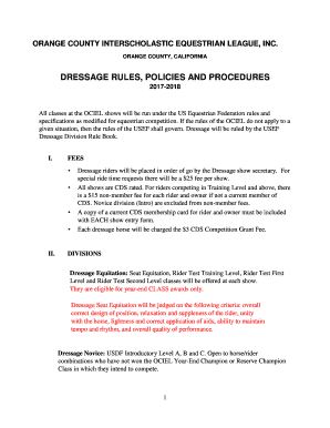 Fillable Online DRESSAGE RULES, POLICIES AND PROCEDURES Fax Email Print ...