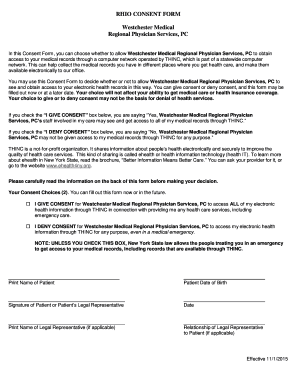 Fillable Online RHIO CONSENT FORM Fax Email Print - pdfFiller