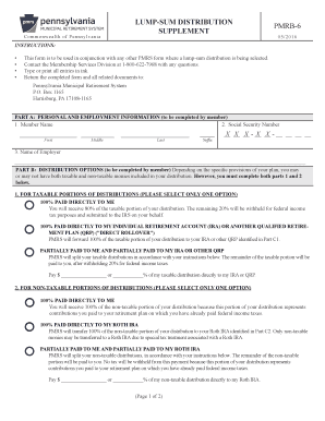 Fillable Online LUMP-SUM DISTRIBUTION Fax Email Print - pdfFiller