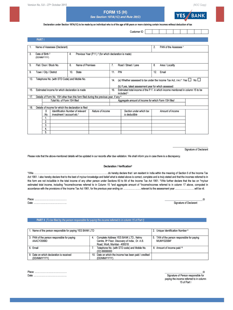 Fillable Online FORM 15 (H) Fax Email Print - pdfFiller