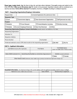 Fillable Online cfsa dc Request for a Child Protection Register (CPR ...