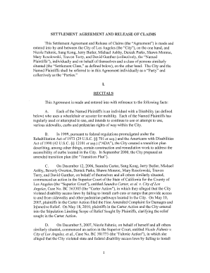 Fillable Online This Settlement Agreement and Release of Claims (the ...