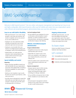 Fillable Online BMO Spend Dynamics transition checklist - BMO Bank of Montreal Fax Email Print ...