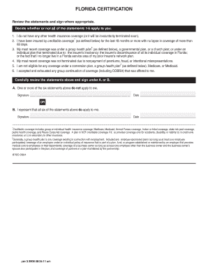 Fillable Online FLORIDA CERTIFICATION Fax Email Print - pdfFiller