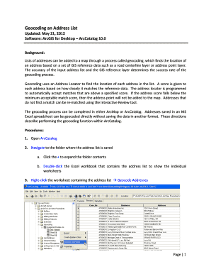 Fillable Online Geocoding an Address List Fax Email Print - pdfFiller
