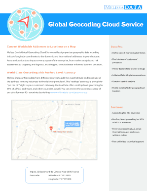Fillable Online Global Geocoding Cloud Service Fax Email Print - pdfFiller