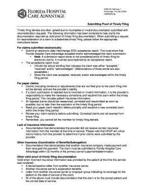 Fillable Online Submitting Proof of Timely Filing Fax Email Print ...