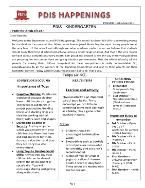 Fillable Online PDIS - KINDERGARTEN Fax Email Print - pdfFiller